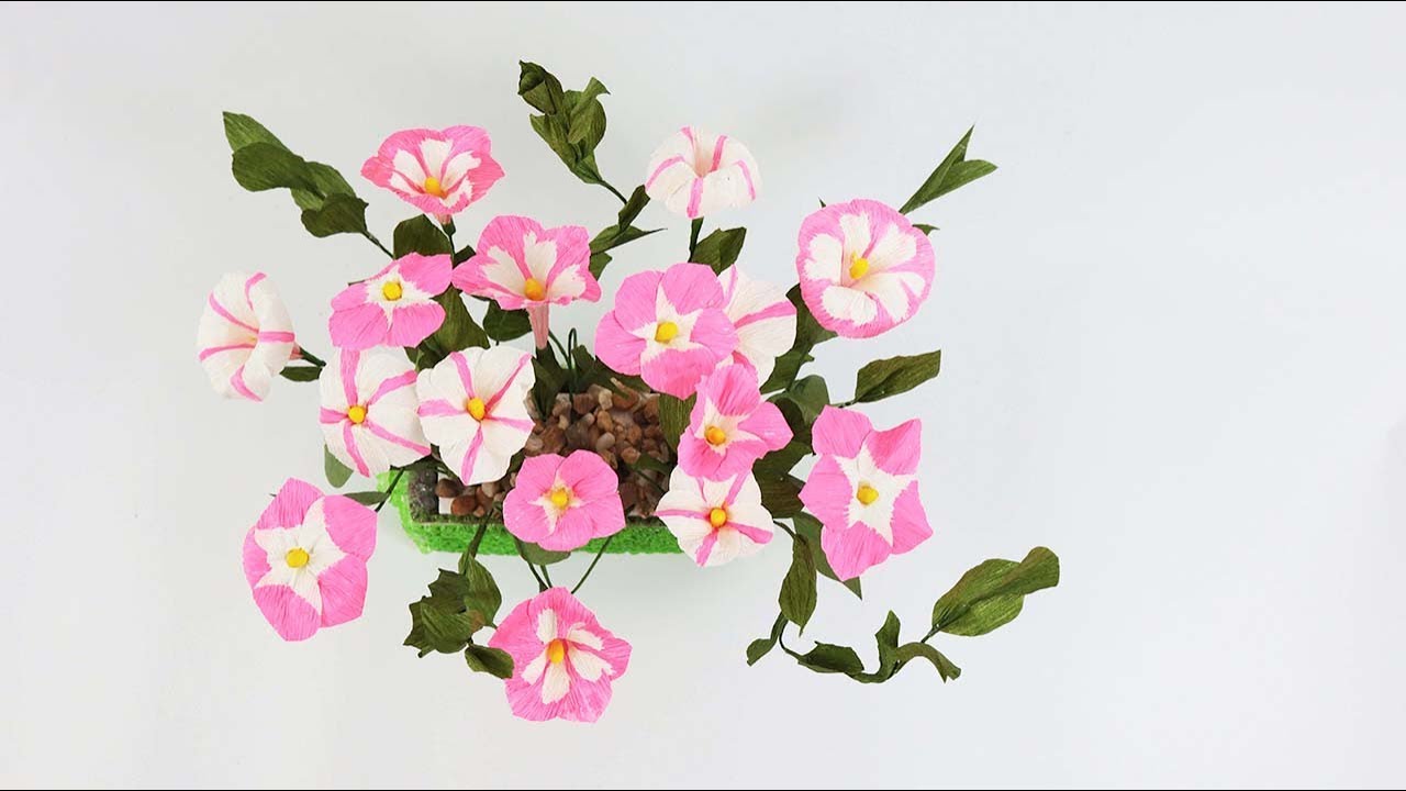 DIY Petunia Paper Flowers | Crepe Paper Petunia Flower Tutorial | How ...