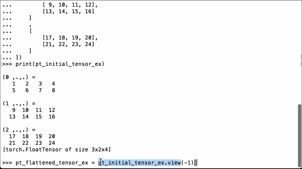 Flatten A Pytorch Tensor Pytorch Tutorial Youtube