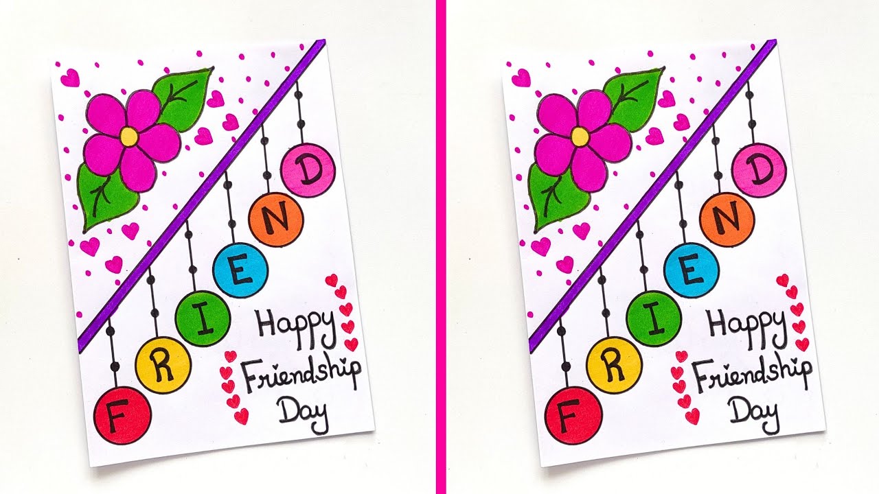 Friendship day card | Easy White paper friendship day card | How to ...