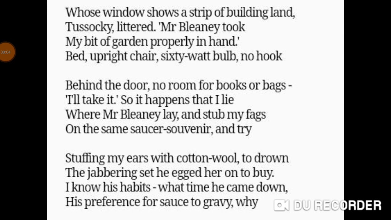 Mr.Bleaney By Philip Larkin || Stanza No.2,3,4 || Learn in English ...