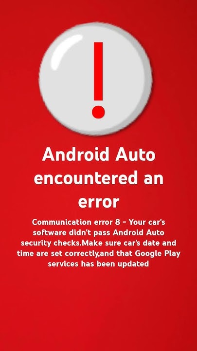 Android Auto encountered an error #error #smartphone #androidoperatingsystem #android - YouTube