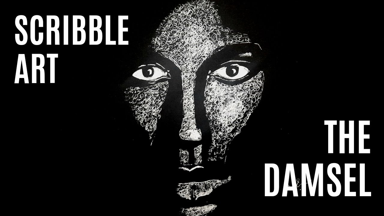 Therapeutic Scribble Art - Scribble your way to Art - The Damsel - YouTube