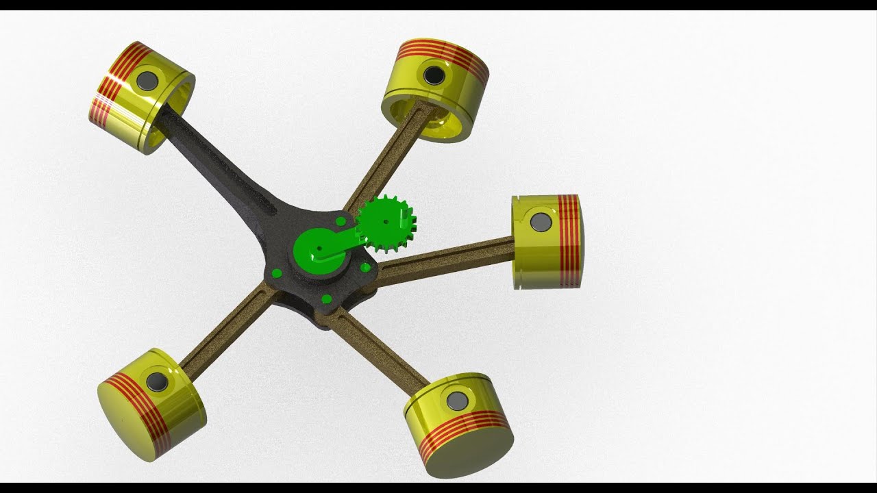 Assembly and Working of Radial Engine In Creo Parametric 3.0 - YouTube