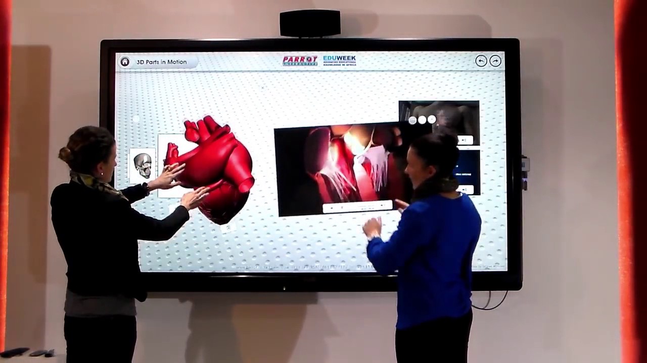 Parrot Interactive showcasing multi-touch on the human anatomy and a ...