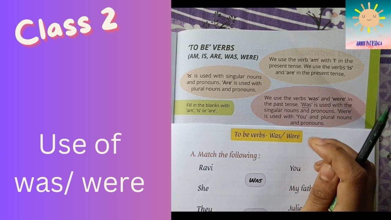Helping Verbs- Was and Were Worksheets for class 2 - YouTube