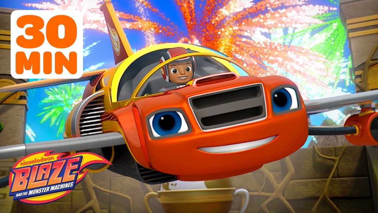 30 MINUTES of Blaze's Ultimate Firework Races & Rescues! 💥 | Blaze and ...