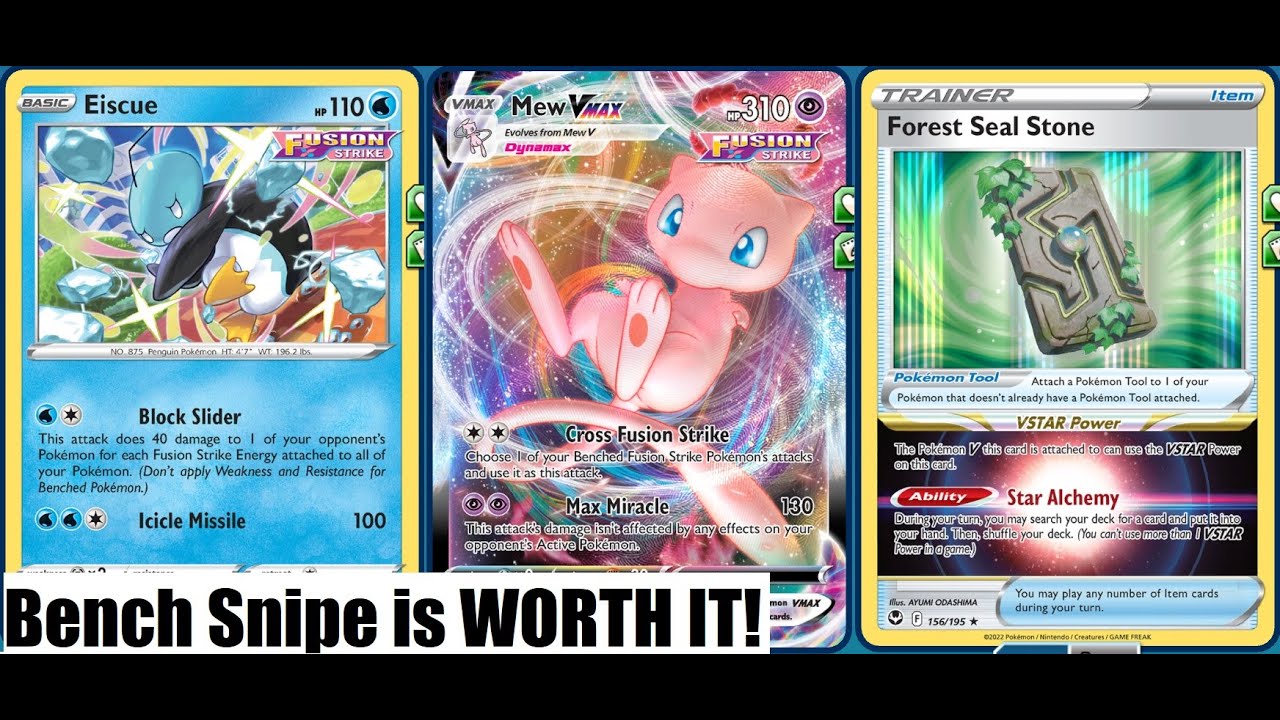 Bench Snipe MEW VMAX Deck, Eiscue to the Rescue! - YouTube