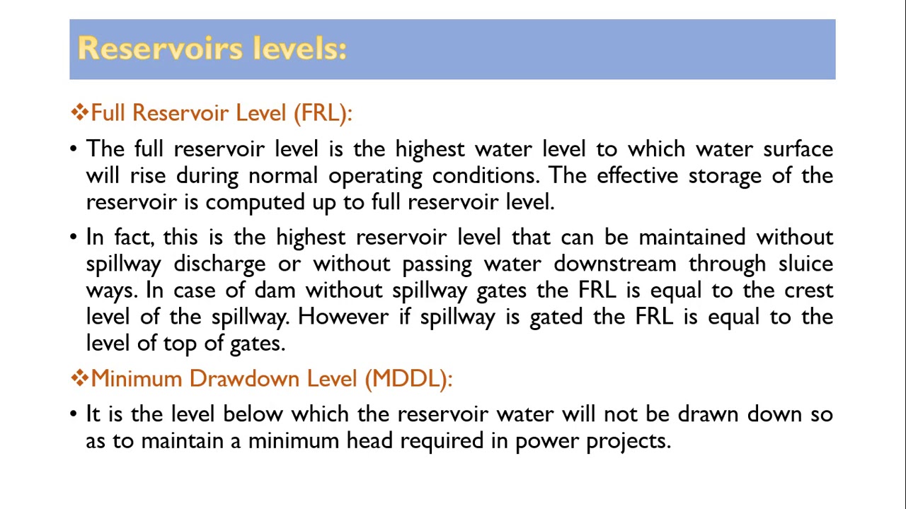 Reservoir levels and Storage Zones - YouTube