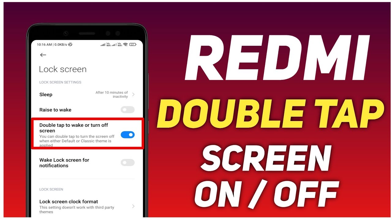 Double Tap Screen On Off | Redmi Double Tap Screen On - YouTube