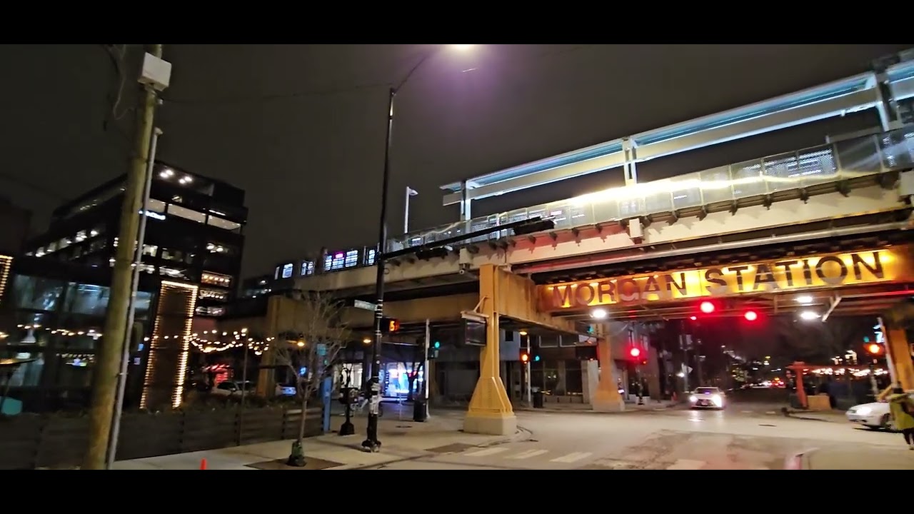 CTA: Chicago "L" Pink line to the Loop entering Morgan Station - YouTube