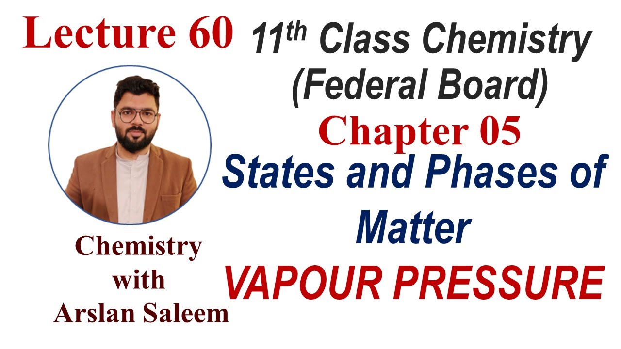 Lecture 60, Chapter 05, Shapes and Phases of Matter, VAPOUR PRESSURE ...