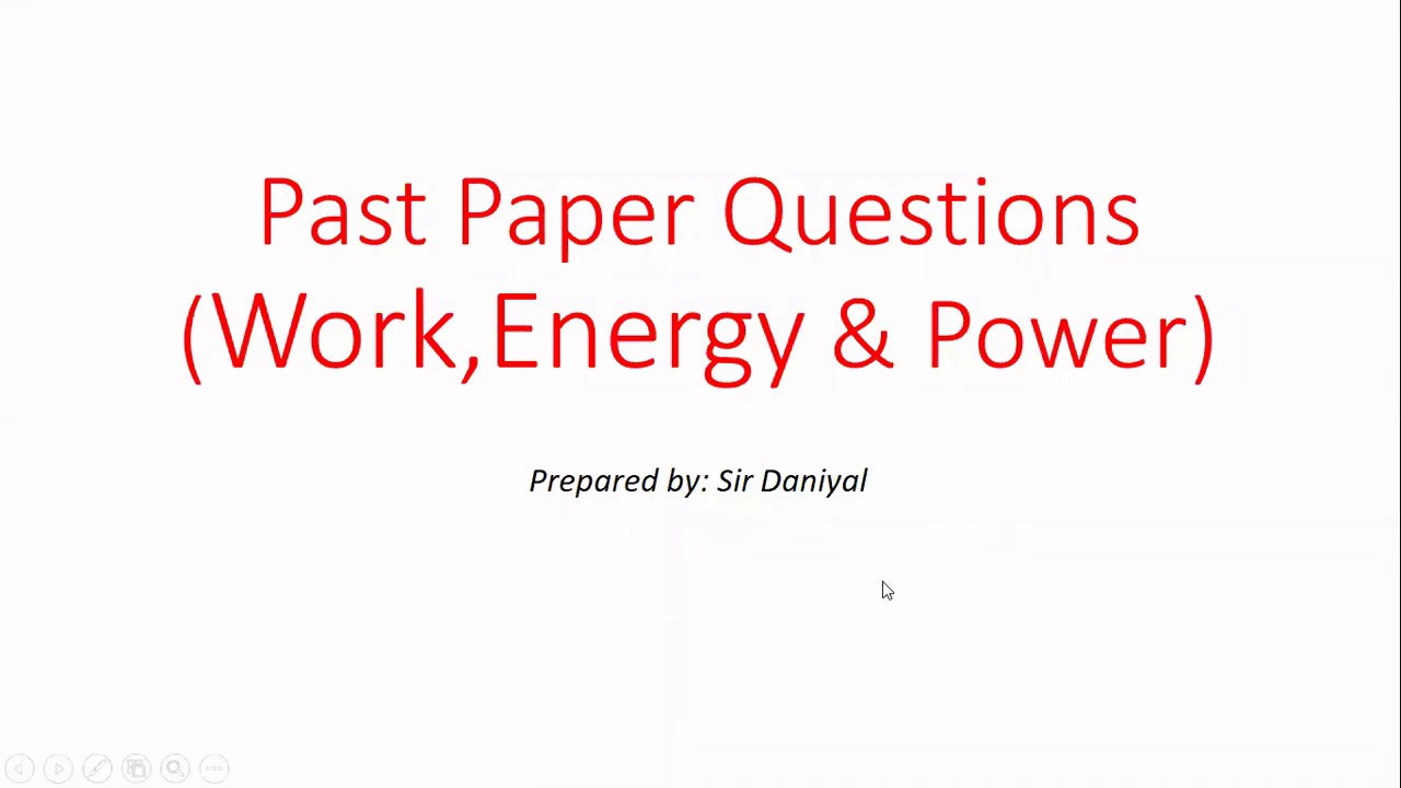 Work , Energy & Power | Past paper Question | O-Level Physics - YouTube
