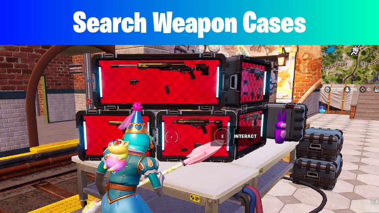 Fortnite วิธีทำ Search Weapon Cases Week 8 - YouTube