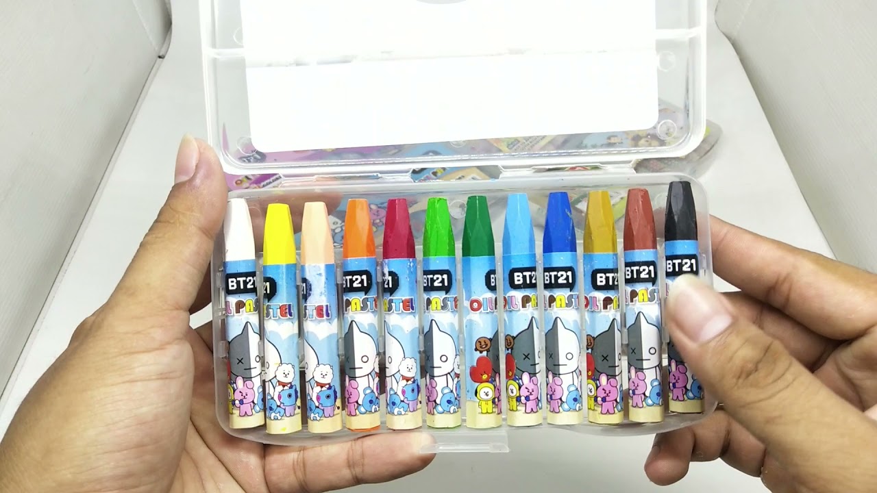 Crayon BT21 Oil Pastel 12 Warna - YouTube