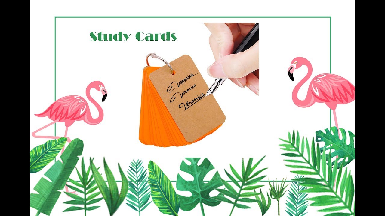 Multicolor Kraft Paper Binder Ring Easy Flip Flash Card - YouTube