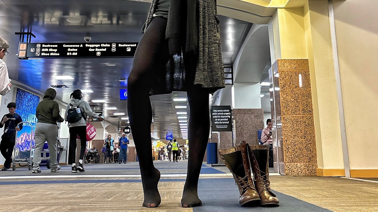 Wearing Black Footed 50 Denier Tights Layered Over CARRA Black Fishnet ...