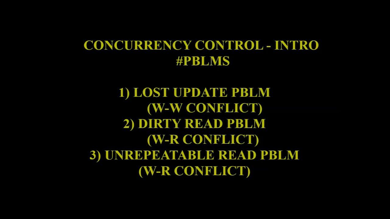 UNIT 3 #Concurrency Control IN DBMS #PROBLEMS #Tamil - YouTube