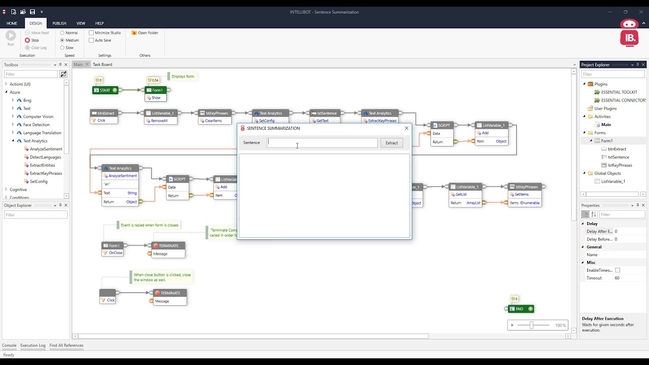 Using Text Analytics Service from Azure Cognitive Services | Robotics ...