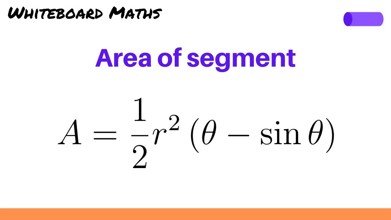 Area of a segment of a circle - YouTube
