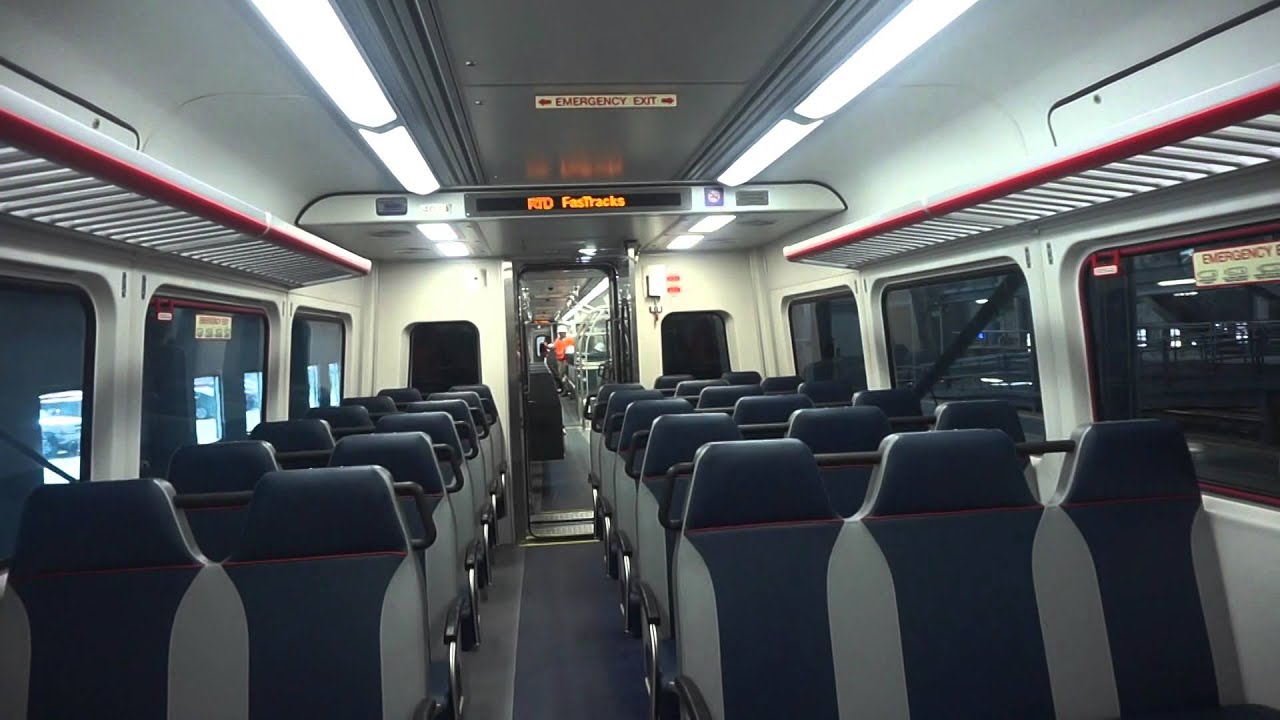 Inside view to RTD's commuter rail vehicles - YouTube