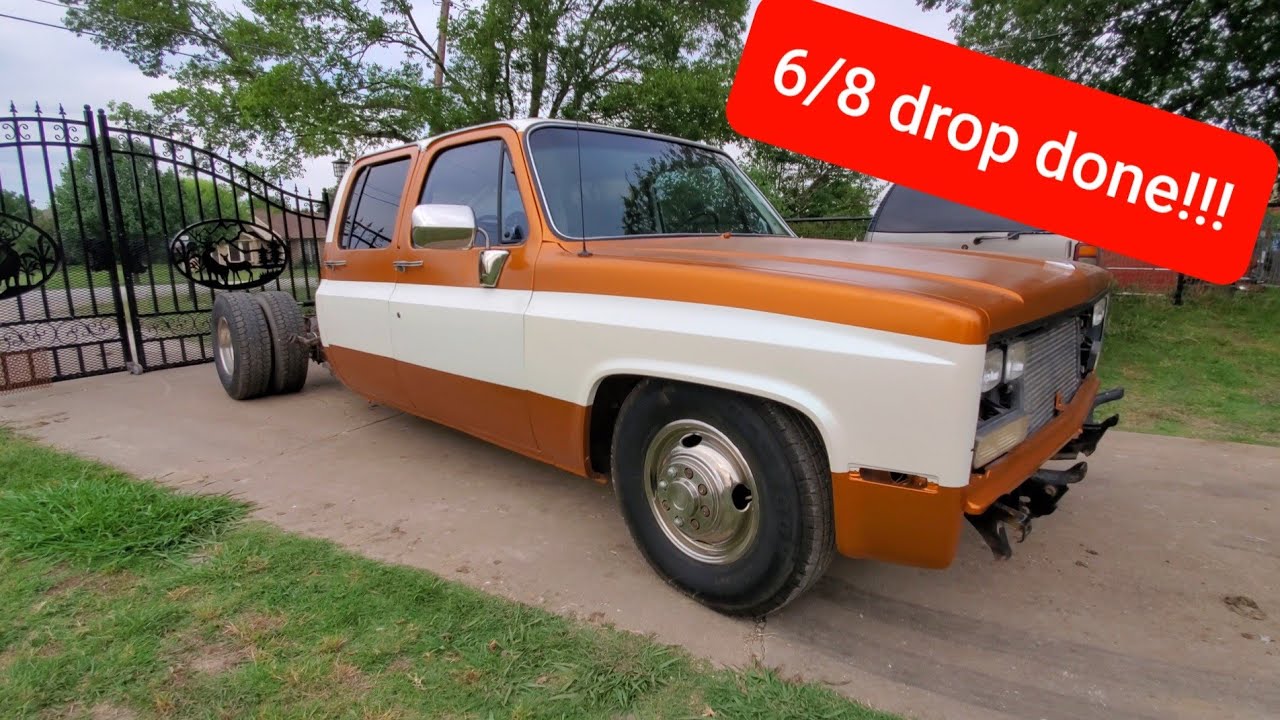 Doing a 6/8 drop on my cummins swapped chevy c30 [part 2] - YouTube