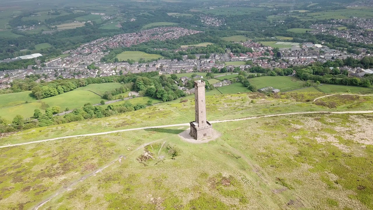 Peel Tower Drone Panoromic v.2 (Holcombe Moor) - YouTube