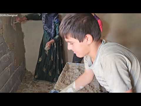 Akram, Mohsen, and Moslem Cover the Warehouse Walls with Mud and Straw 🧱🌾