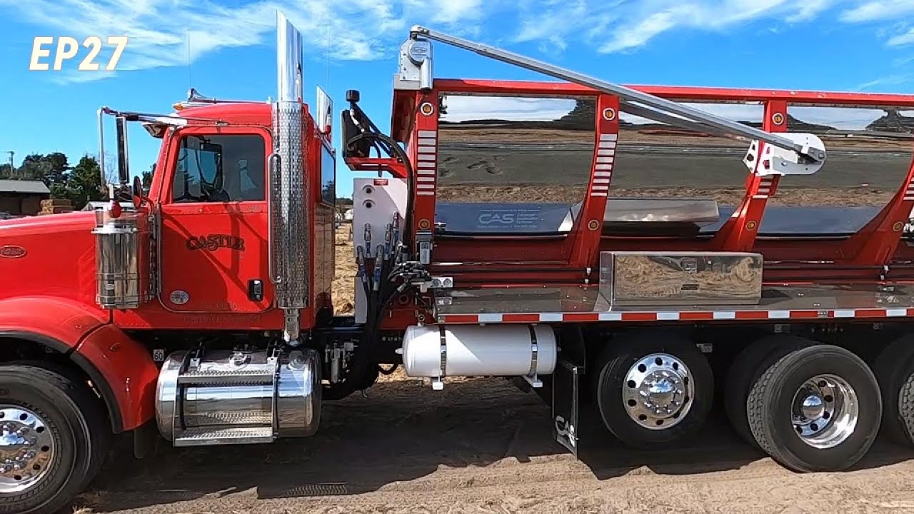 CAS belt trucks placing sand for a mound septic system in Petaluma ...