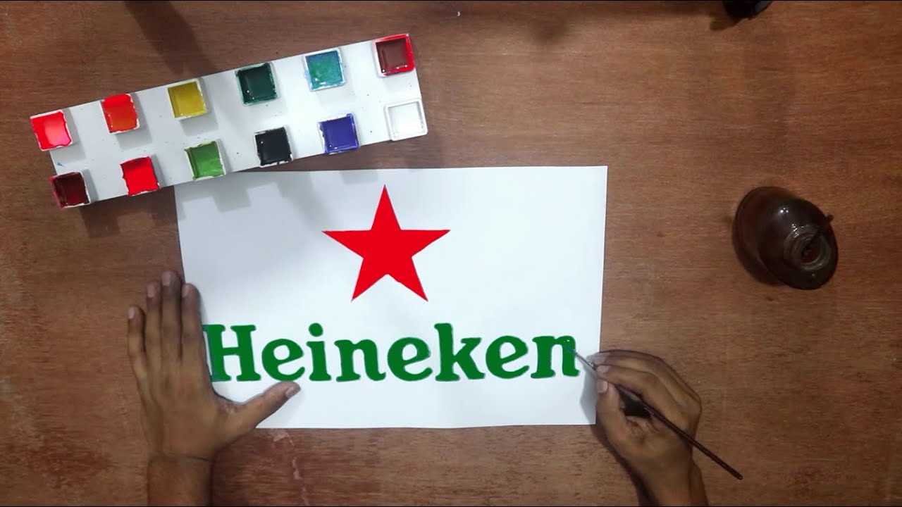 How to draw the Heineken logo - YouTube