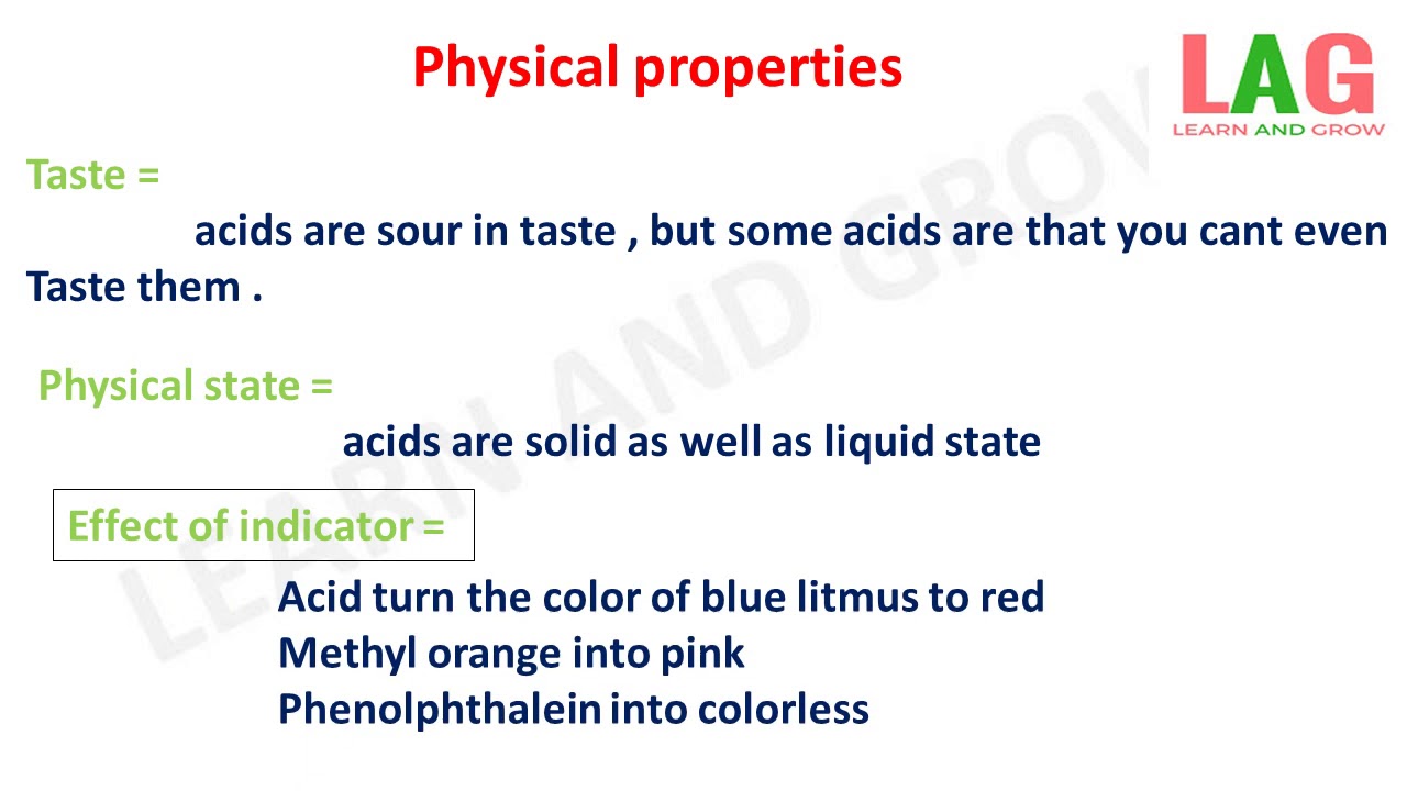 Physical Properties Of Acids Hindi YouTube Physical Properties Of Acids Hindi YouTube