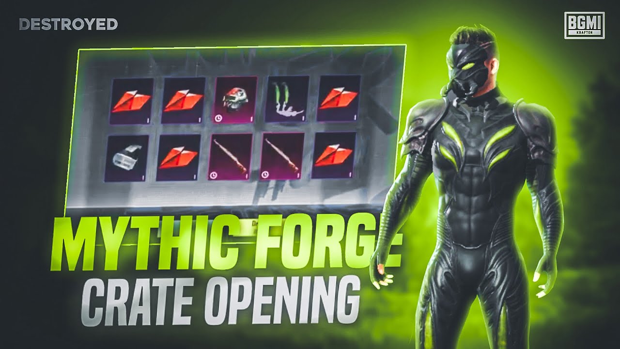 BGMI FIRST EVER MYTHIC FORGE CRATE OPENING | INVADER AND GLACIER MYTHIC ...