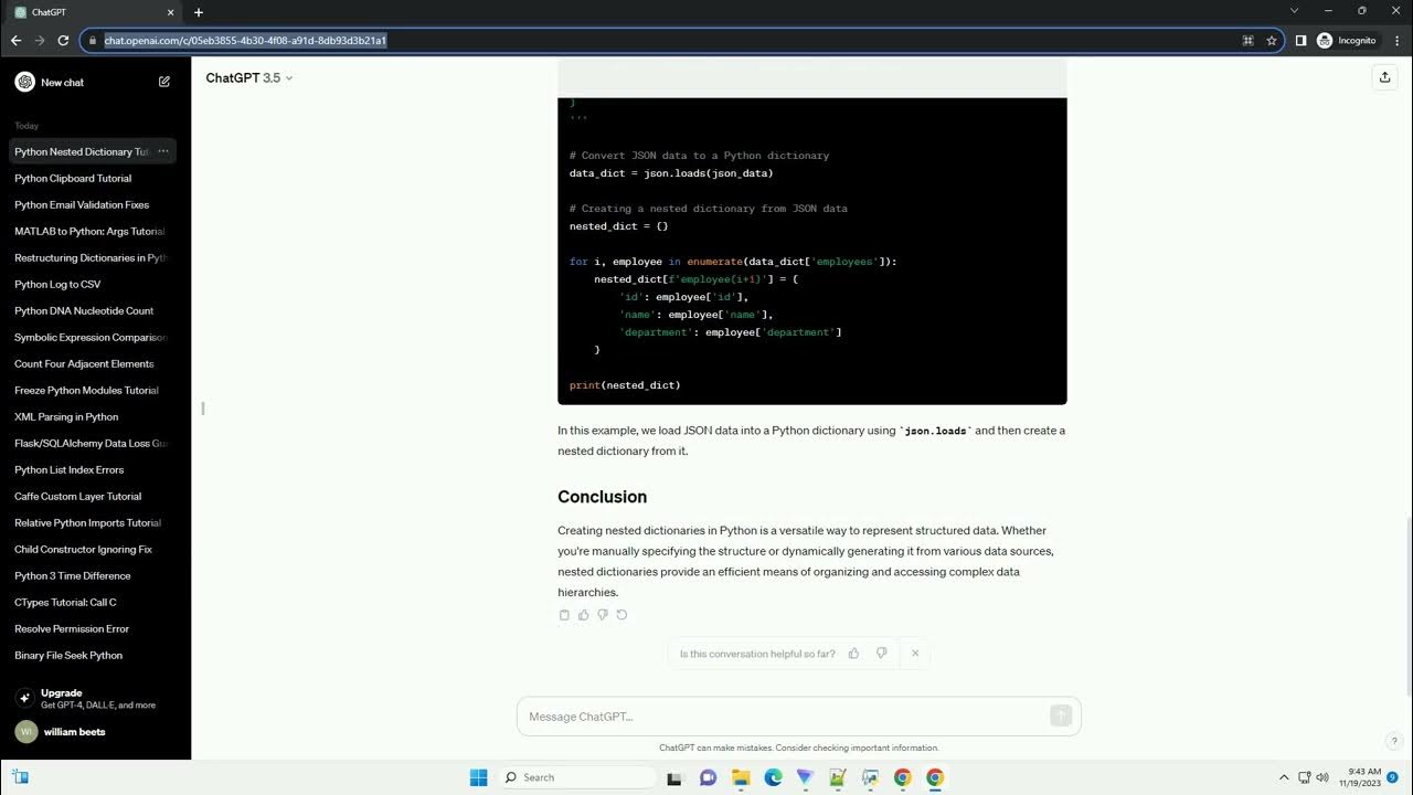 Creating nested dictionary in python from multiple data sources - YouTube