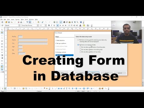 Creating Form in Database || Form Wizard in Base - YouTube