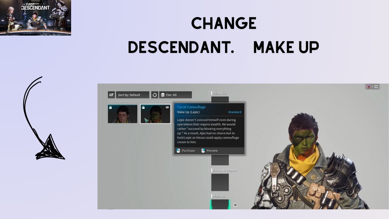 How to Change Descendant make up in The First Descendant - YouTube