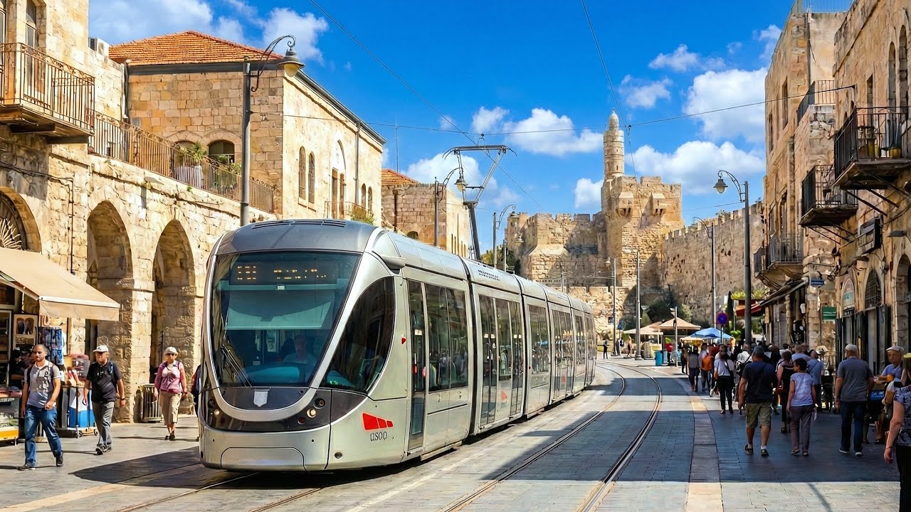 Jerusalem Tram Ride - Full Route of Jerusalem Light Rail in 4K 60fps ...