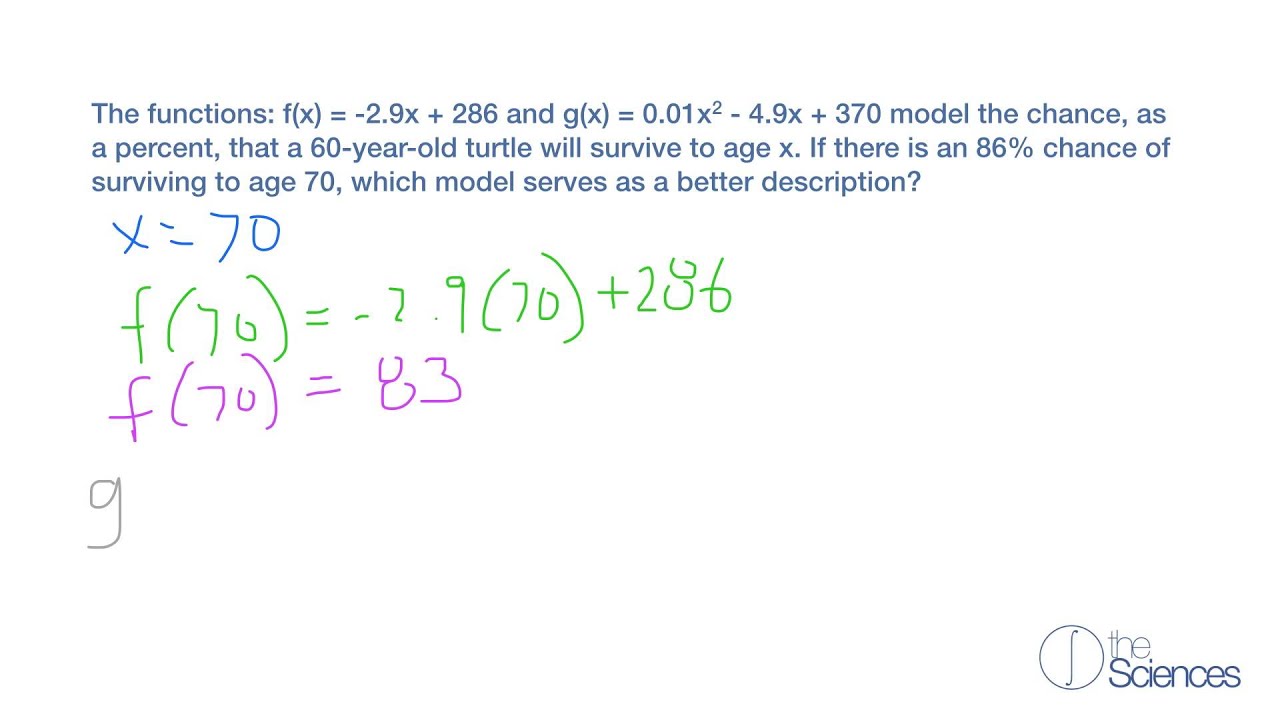 Find function values for functions that model data #14 - YouTube