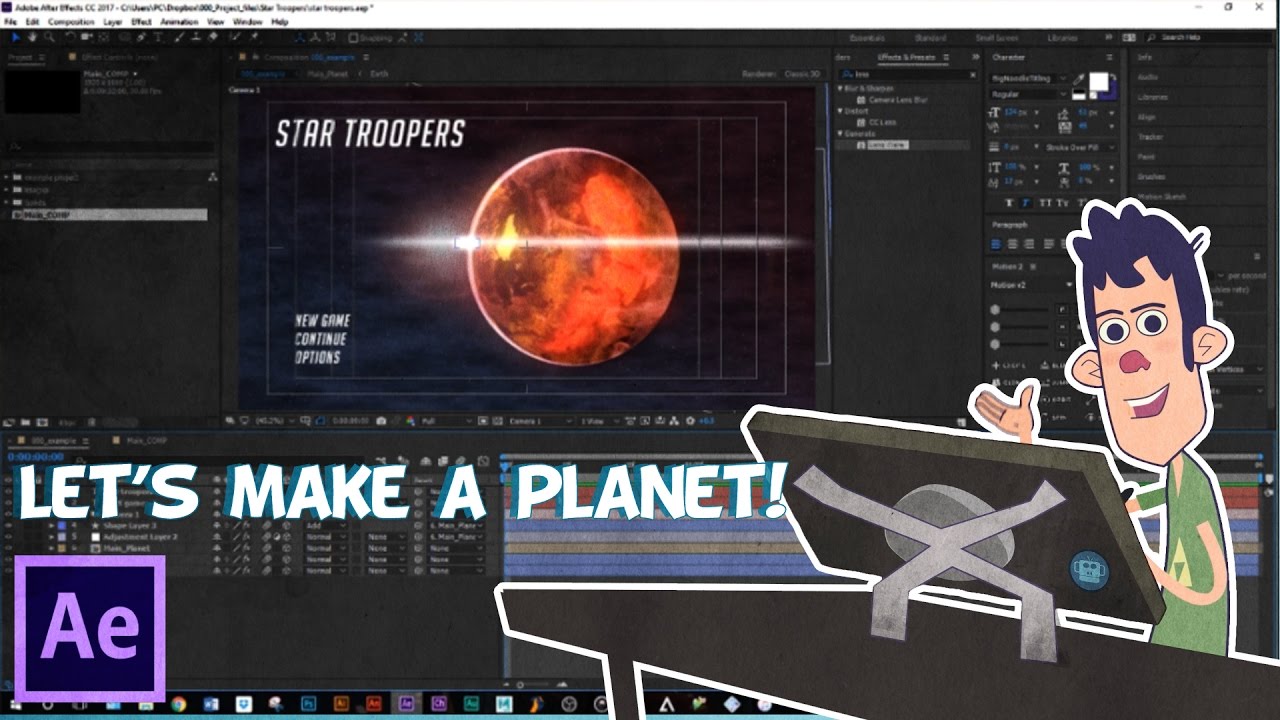How to make a planet in after effects - Platanoz tutorials - YouTube