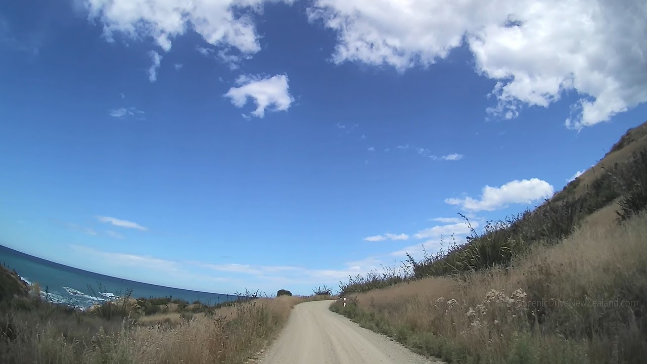 Driving Shag Point Road from SH1 to the Matakaea Scenic Reserve in the ...