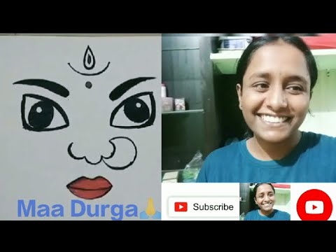 how to make durga maa drawing step by step.||simple maa durga drawing🙏#video #youtube - YouTube