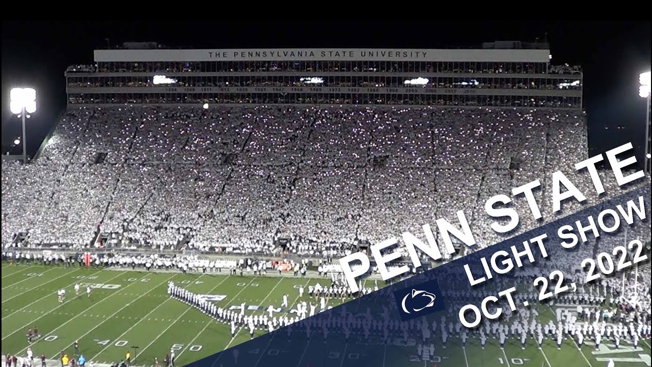 Penn State whiteout cell phone light show. - YouTube