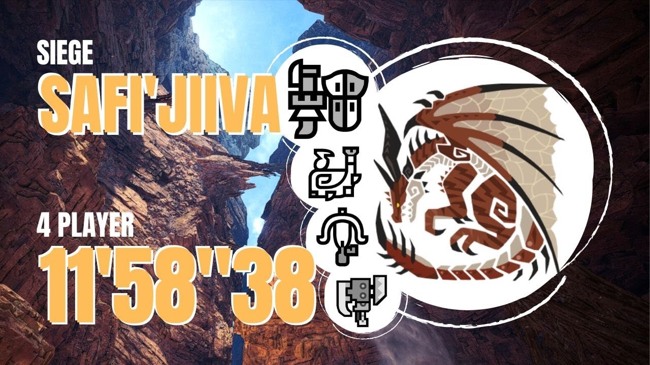 MHW:IB 11'58" Safi'jiiva FULL ENERGY 4P (Gunlance POV) - YouTube