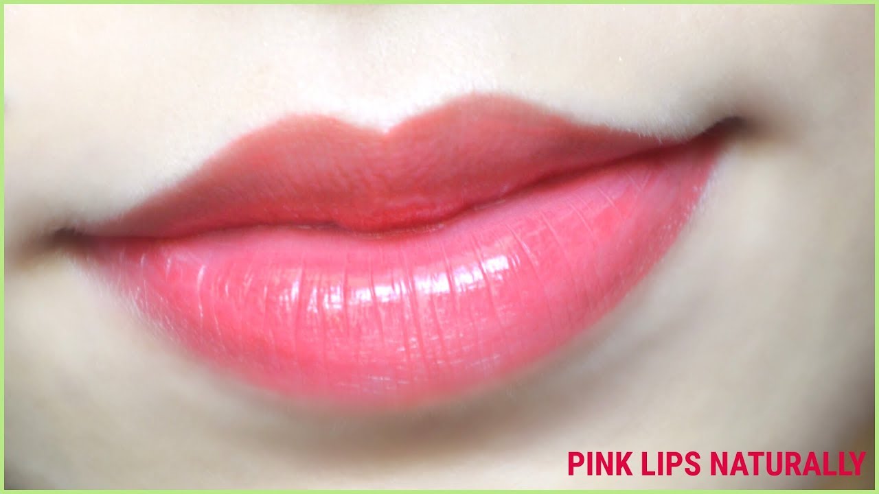 Diy Get Pink lips naturally - YouTube
