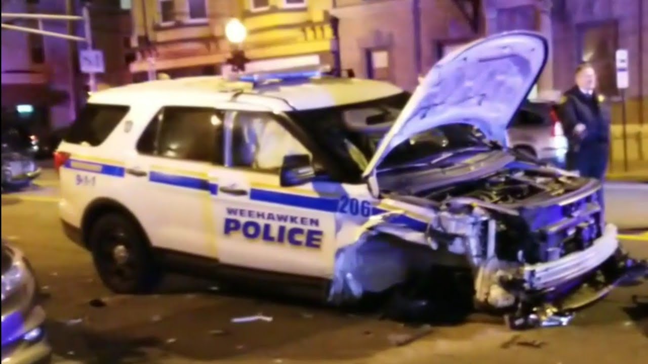 **Police Unit Involved Serious Crash!!** Multi-Car MVA Weehawken New ...