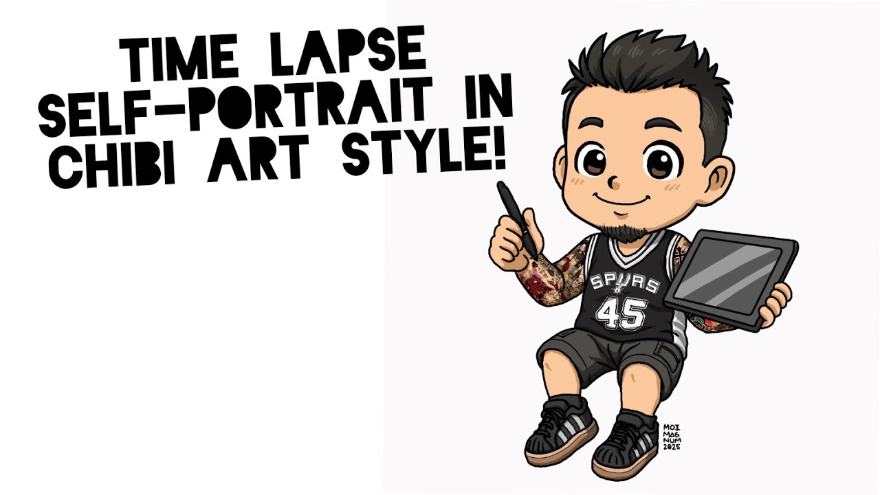 DIGITAL DRAWING TIME LAPSE: Self-portrait In Chibi Art Style - YouTube