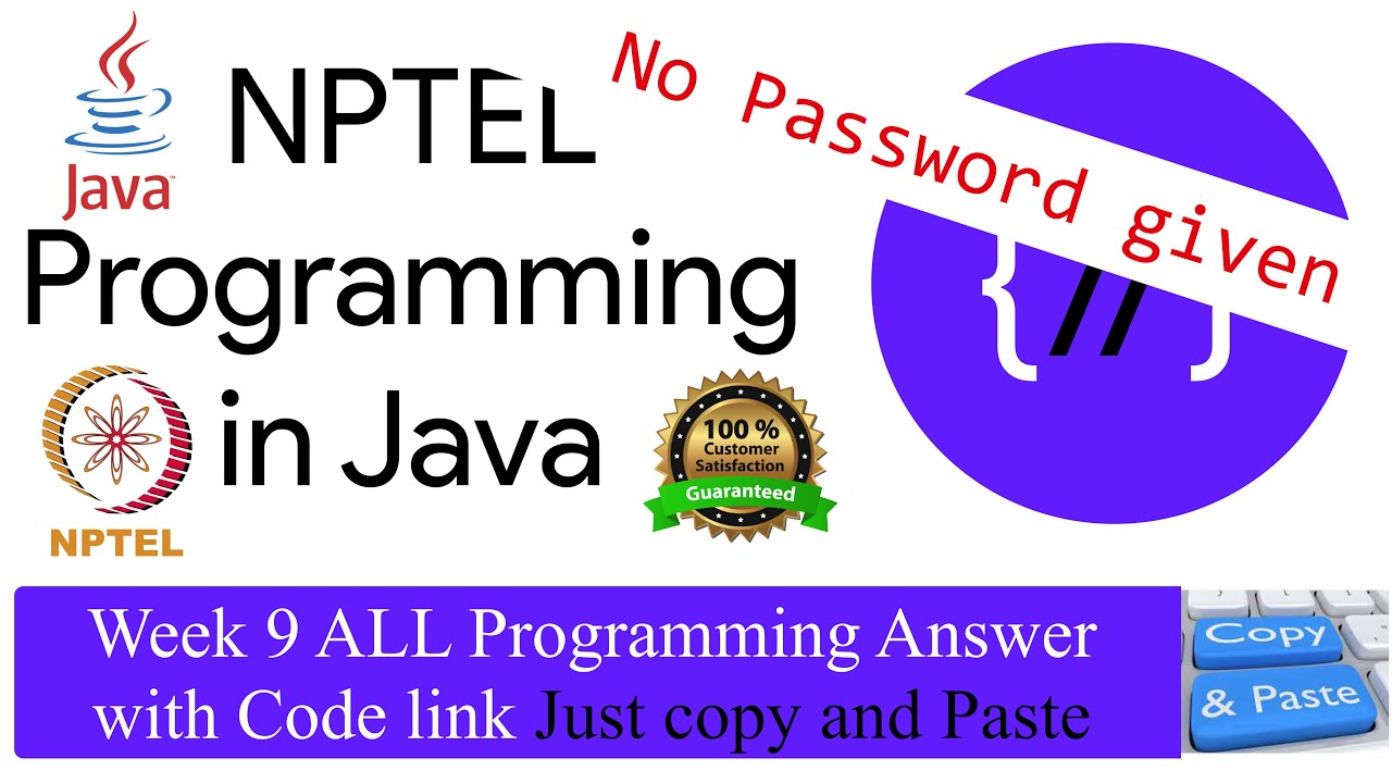 NPTEL Programming in Java week 9 all 5 programming assignment answer with code link - YouTube