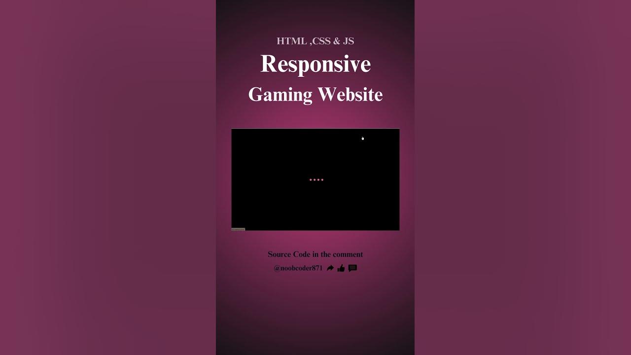 Responsive Gaming Website Design Html Css And Js Html Htmlcssjavascript Webdevelopement Youtube