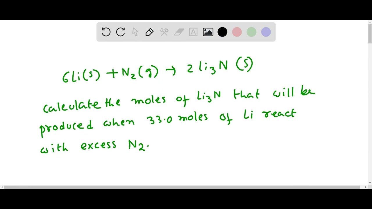 QUESTION 21 Lithium and nitrogen react to produce lithium nitride: 6 Li ...