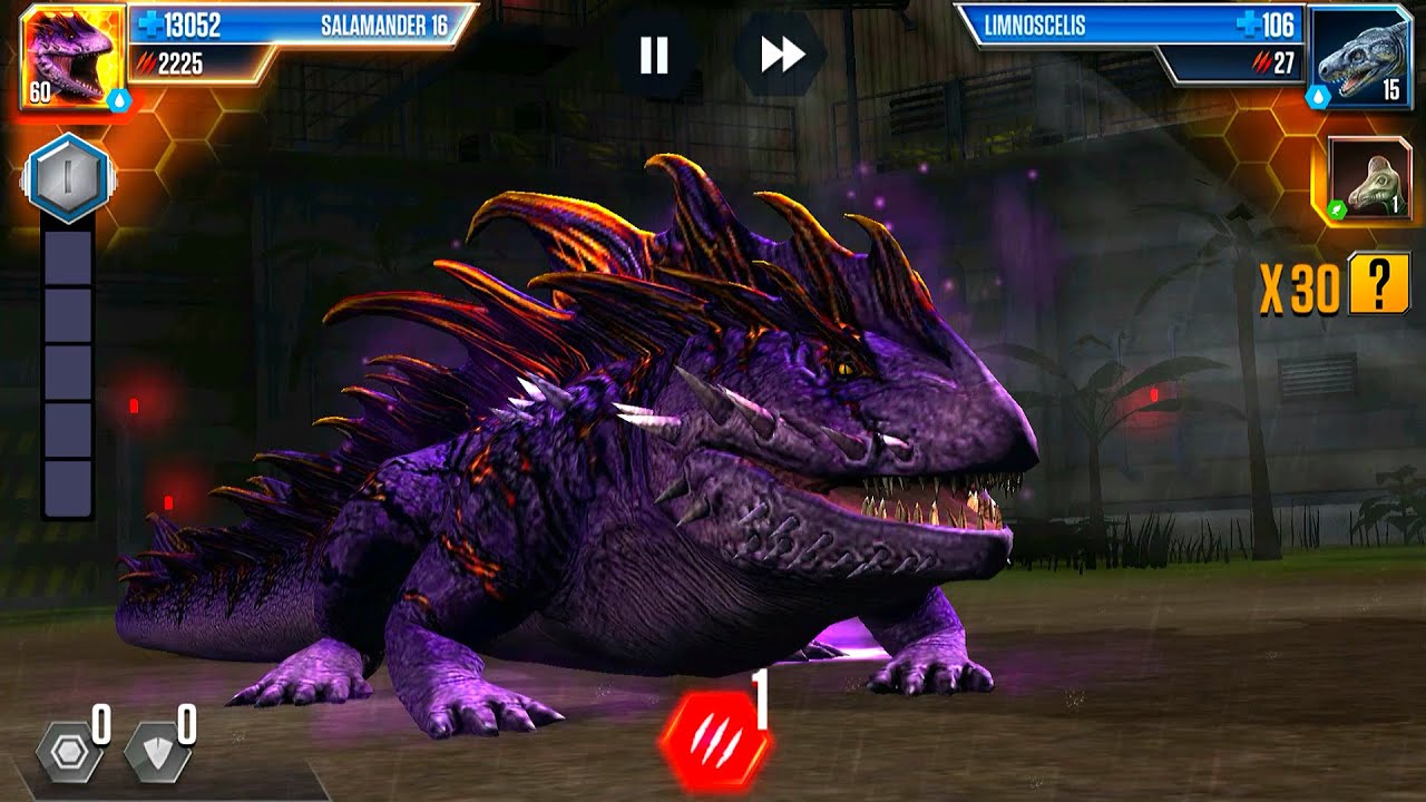 SALAMANDER 16 DEFEAT 30 OPPONENTS BOSS VS BOSS | JURASSIC WORLD THE ...