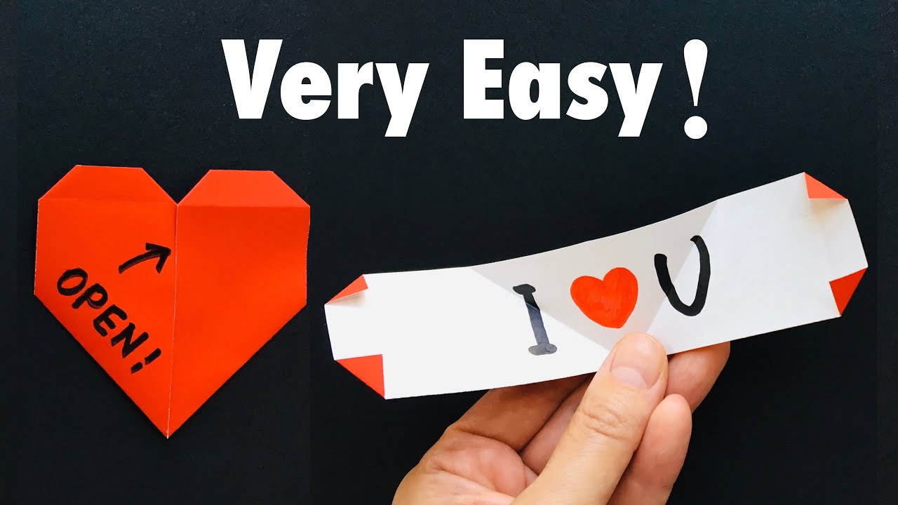 Easy & Fast - Origami Heart Message Card, Paper Diy - How to make ...