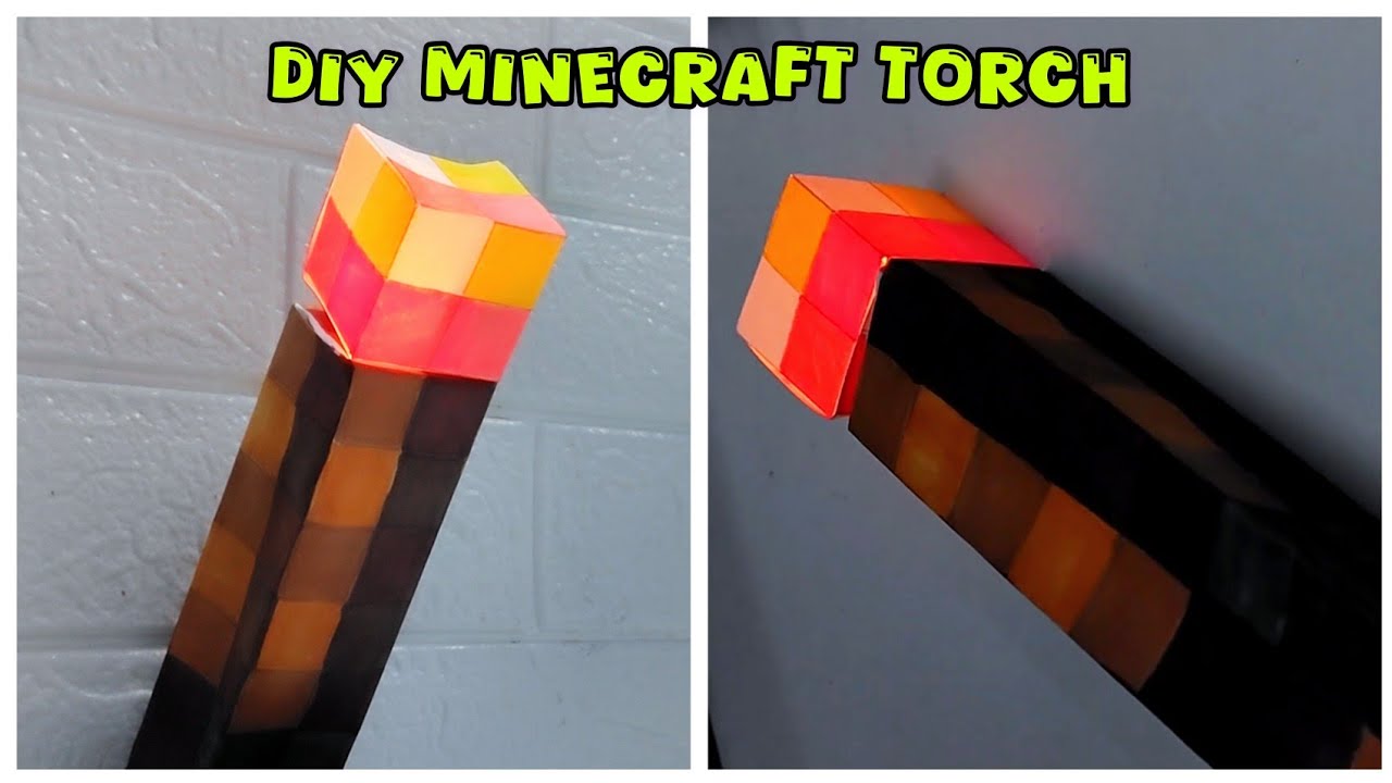 How To Make DIY Minecraft Torch | Easy Minecraft Craft Ideas ...